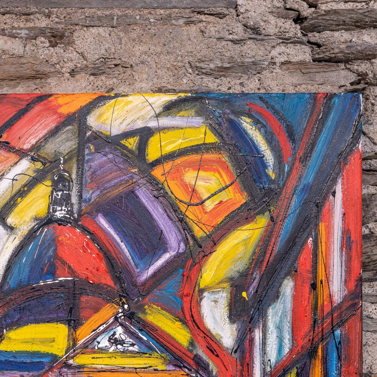 Original Abstract London Painting - St Paul's Abstract by Paul Kenton