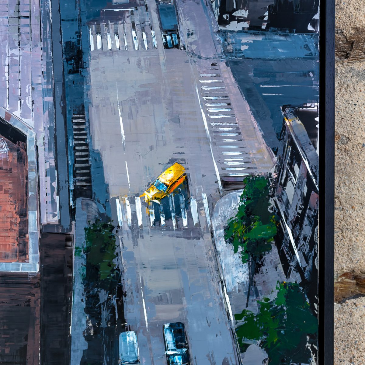 Original New York Street Painting - Towering Perspective by Paul Kenton