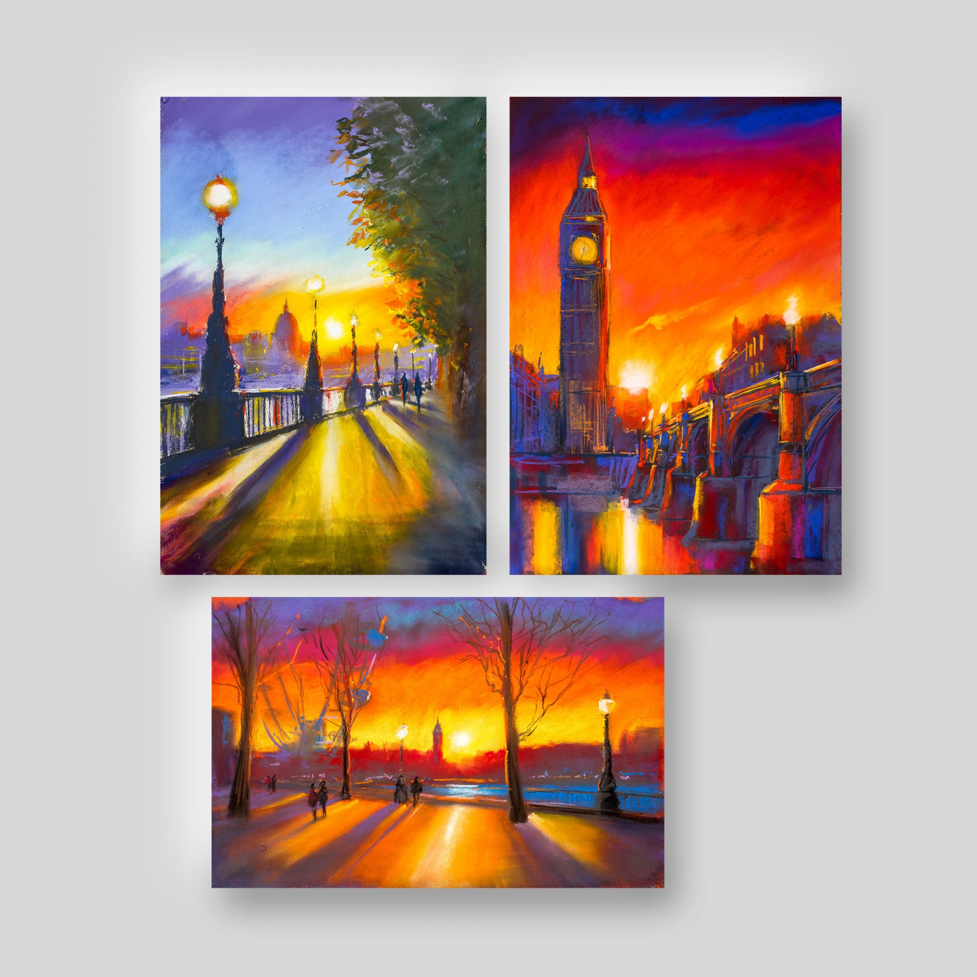 London Sunsets in Pastels - Print Collection Set - Paul Kenton