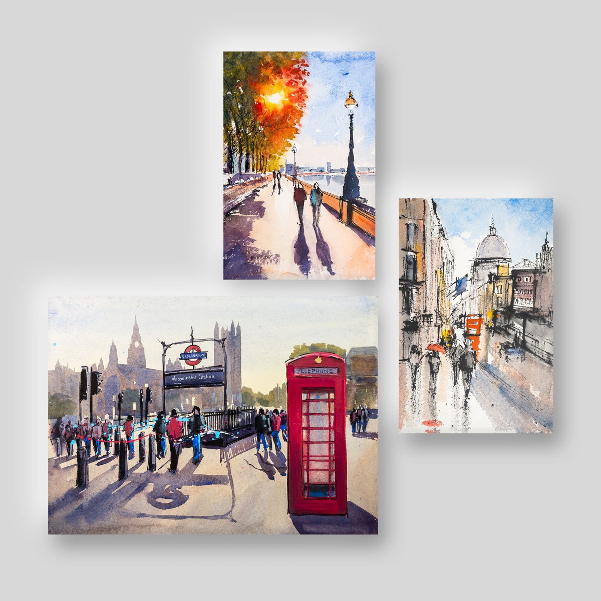London Watercolour & Ink - Print Collection Set - Paul Kenton