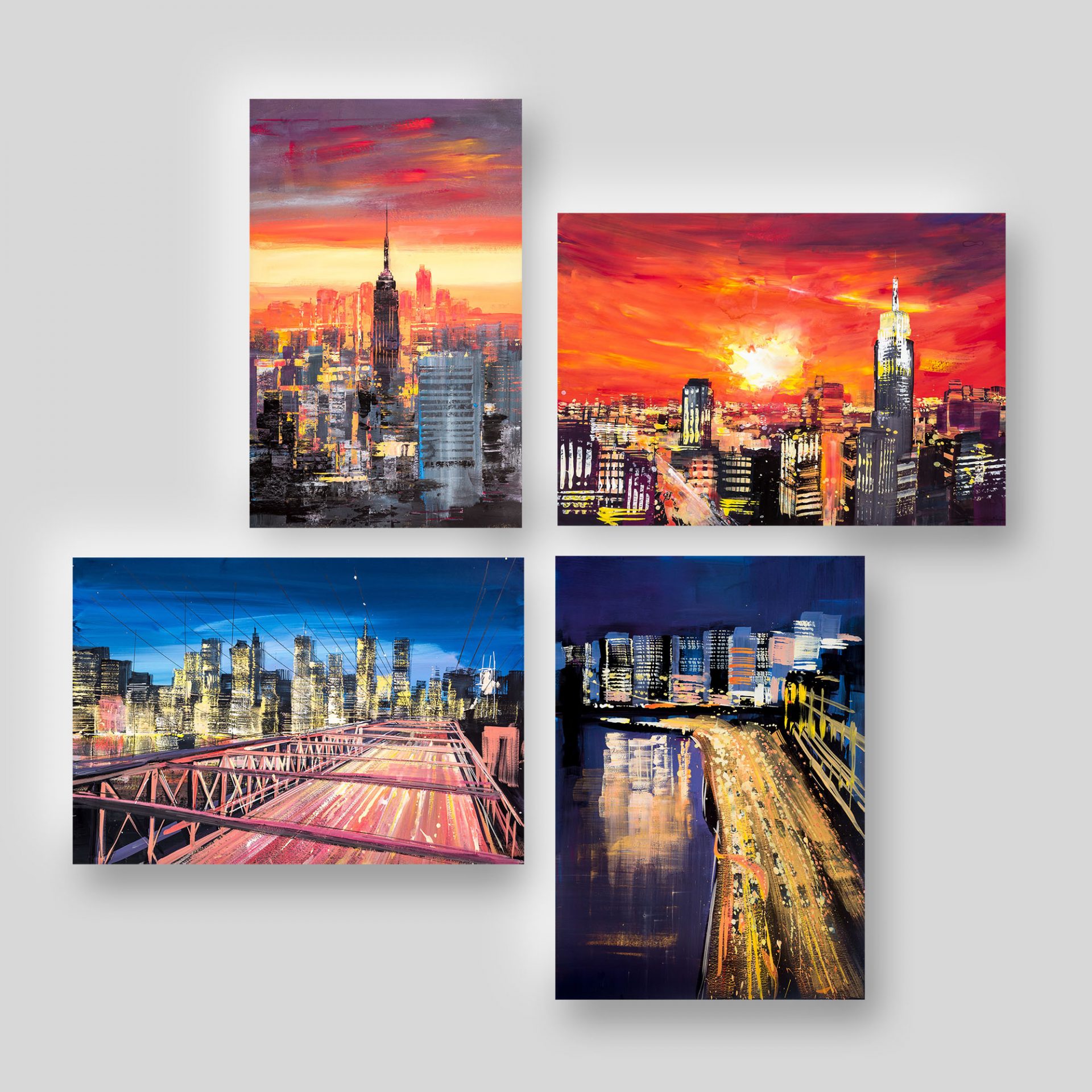 New York Night Skyline - Print Collection Set - Paul Kenton