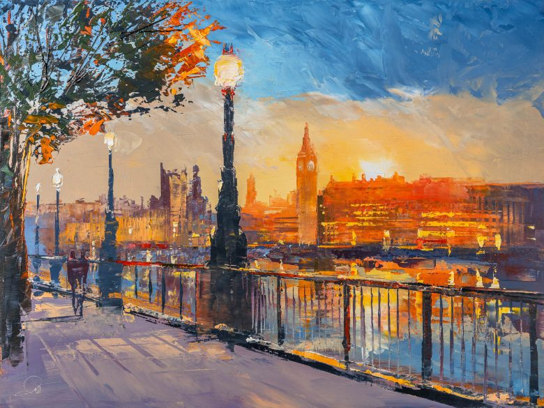 Thameside Impressions Original London Painting By Paul Kenton Thameside Impressions Original London Painting By Paul Kenton
