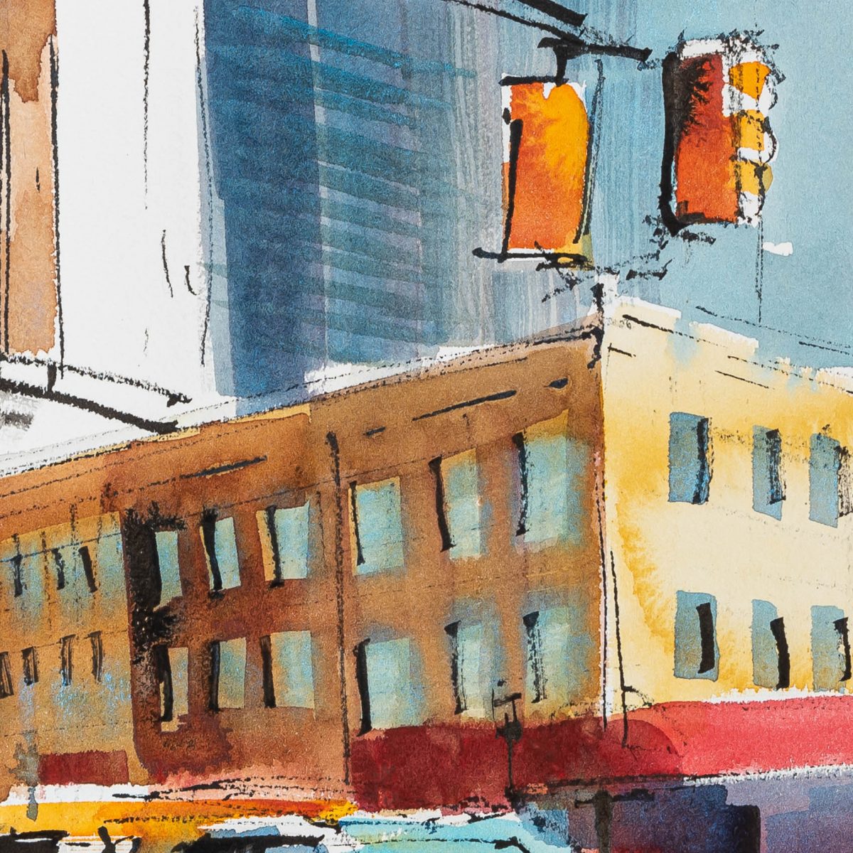 NYC Intersection - Original New York Cityscape Painting