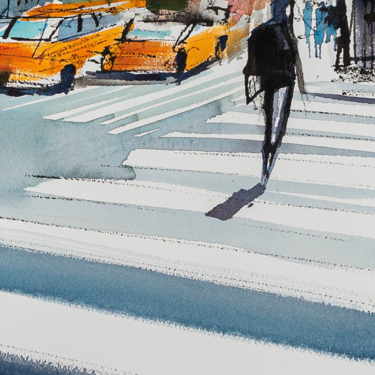 NYC Intersection - Original New York Cityscape Painting