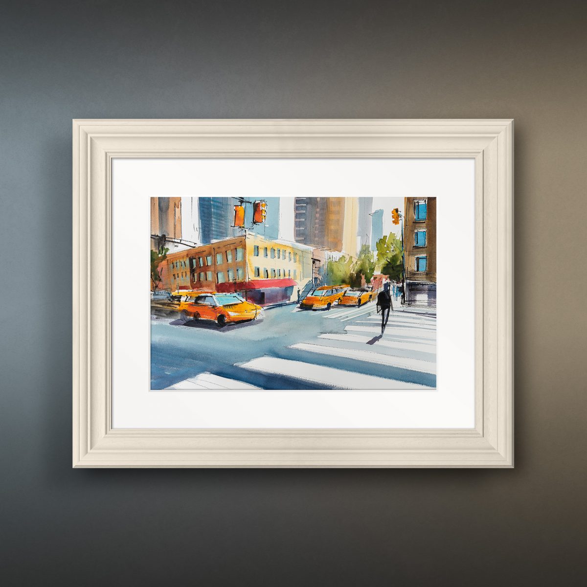 NYC Intersection - Original New York Cityscape Painting