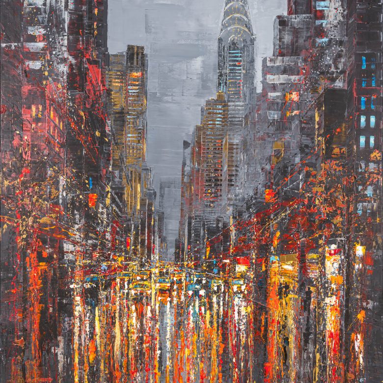 Manhattan Nocturne - Original New York Cityscape Painting