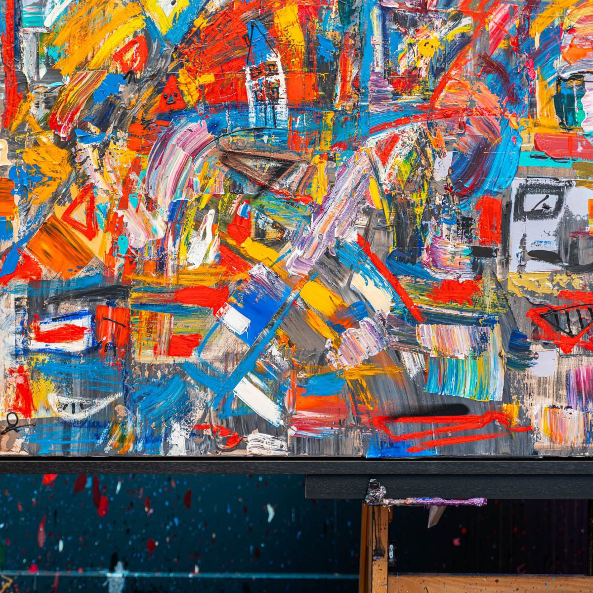 Laid Back - Original Abstract Cityscape Painting