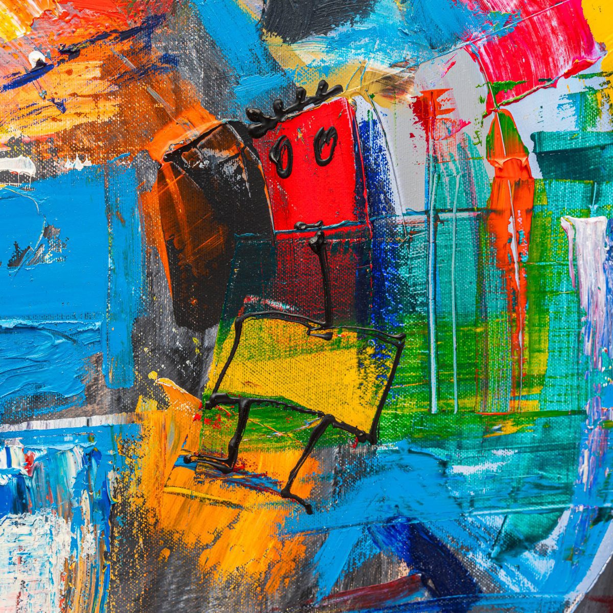 Laid Back - Original Abstract Cityscape Painting