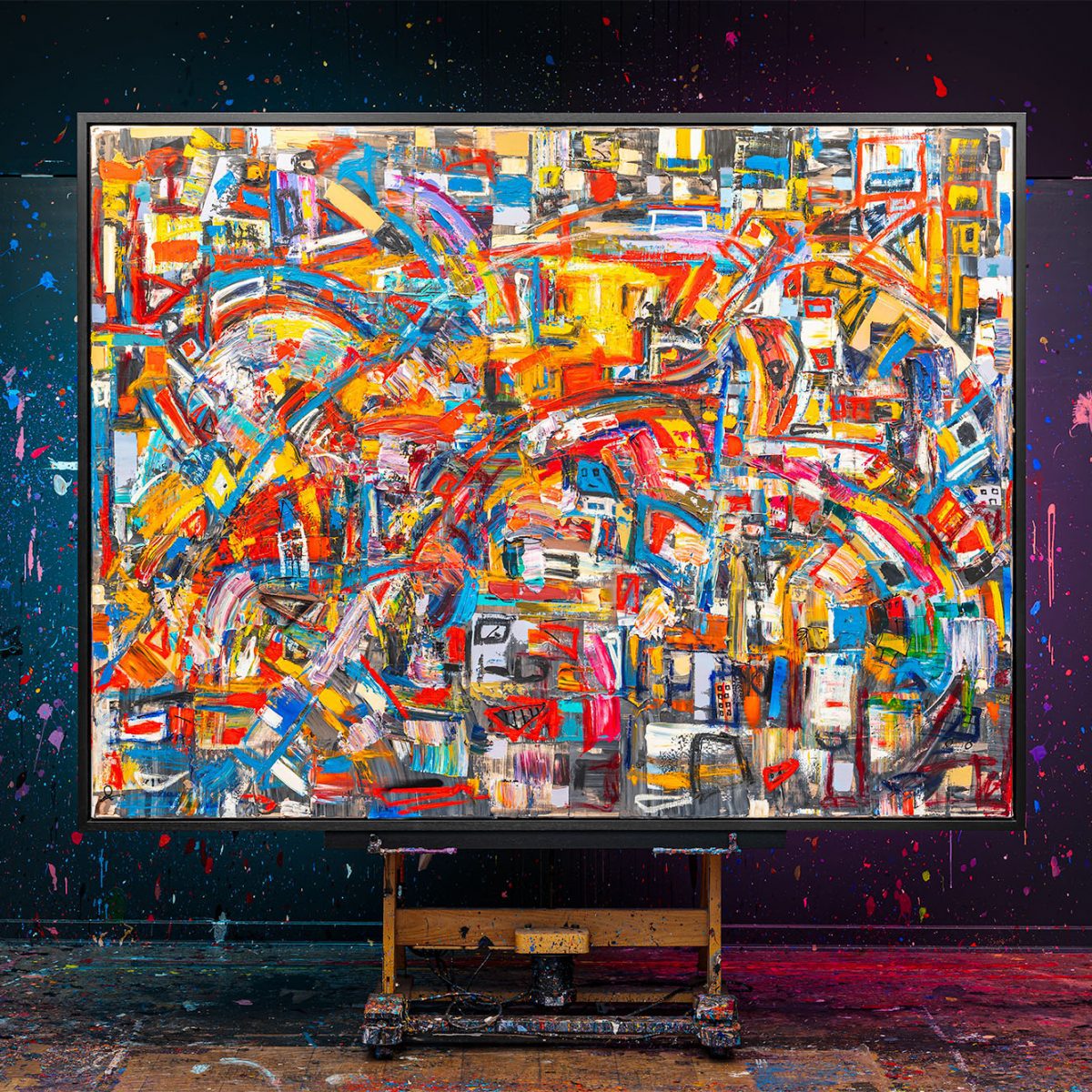 Laid Back - Original Abstract Cityscape Painting