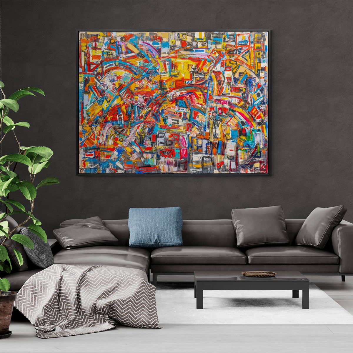 Laid Back - Original Abstract Cityscape Painting