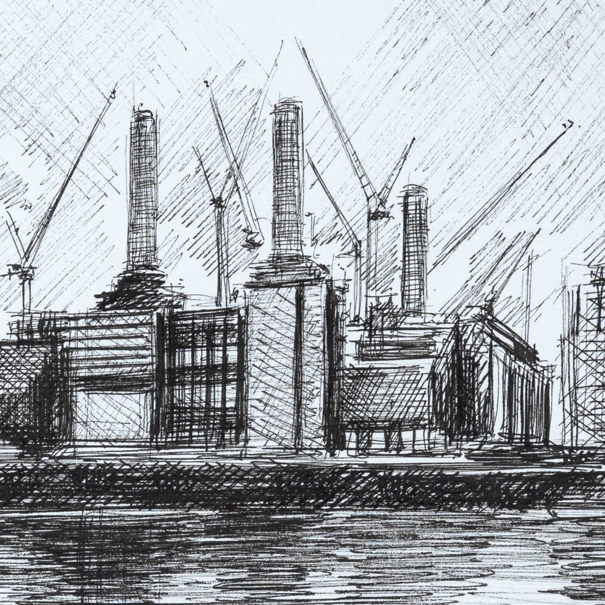 Battersea Construction - Original Landscape Painting