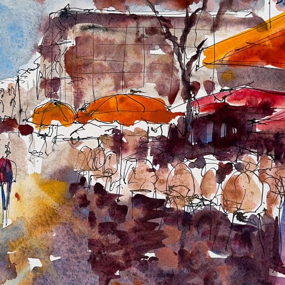 Autumn Glow - Original International Cityscape Painting